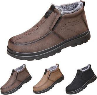Generic Chaussures dhiver à enfiler pour homme - Chaudes - Doublées de fourrure - Imperméables - Confortables et légères - Bottes de neige dhiver à fond épais