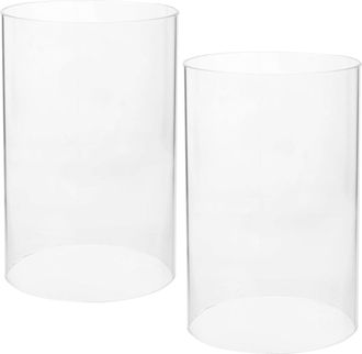 BESPORTBLE Kerzenschirm Aus Glas: 2 Zylindrische Kerzenschirme Aus Glas Hoher Klarer Schirm F&uuml;r Tischdekoration Hochzeit Heimdekoration 10 X 15 cm