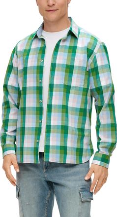 s.Oliver Regular: Langarmhemd aus Baumwolle