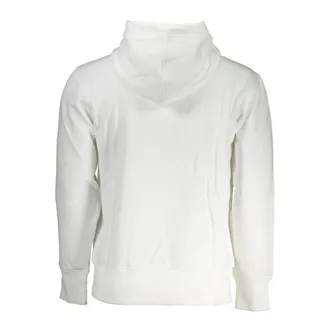 Calvin Klein Logo-Embroidered Cotton Blend Hoodie - White