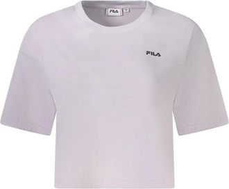 Fila Rosa Baumwoll T-Shirt mit Print Logo - - Tops - Damen - Rosa - XL