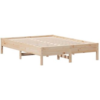 vidaXL Massivholzbett ohne Matratze 140x190 cm Kiefernholz Vidaxl