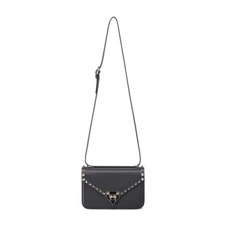 Valentino Small Rockstud Grainy Calfskin Crossbody Bag - - Bags - Damen - Schwarzk - ONE SIZE