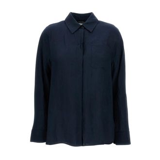 Max Mara Femme, Blouses et Chemises, Bleu, Taille: 38 FR Chemise &agrave; Manches Longues en Lin