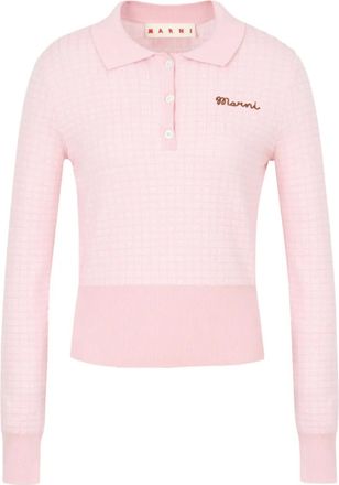 Marni Poloshirt mit Jacquard-Stickerei - Rosa
