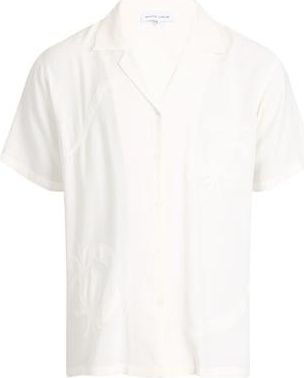 Maison Labiche Chemise droite col cubain brod&eacute;e