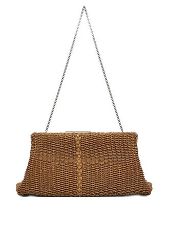 Saint Laurent Clutch mit Kettenriemen - Braun