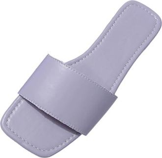 Generic Sandales plates &agrave; bout ouvert pour femme - Couleur unie - &Eacute;l&eacute;gantes - L&eacute;g&egrave;res - Respirantes - Confortables - &Agrave; enfiler - Pour lext&eacute;rieur et la plage, 