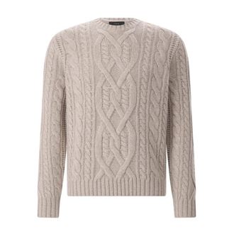 Vince Rundhals-Strickpullover - - Knitwear - Herren - Beige - M