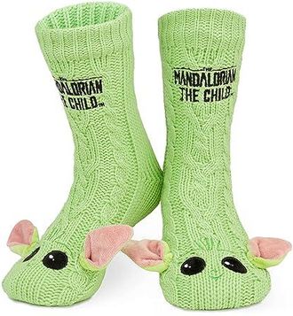 Disney The Mandalorian Chausson Chaussette Homme - Chaussette Pantoufle Hiver - Cadeau Star Wars Baby Yoda (Vert)