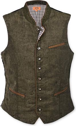 Country Maddox Maddox Kinder Leinen Trachten Weste Oliver - Olivgrün Gr. 116