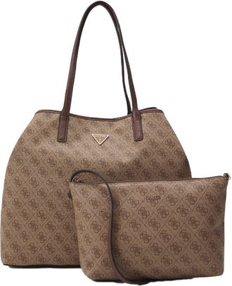 Guess Eco Victtoria Large 2 In 1 Tote Latte Logo/Brown