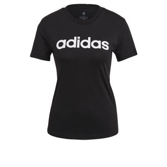 adidas Damen Essentials Slim Logo T-Shirt, Black/White, XS
