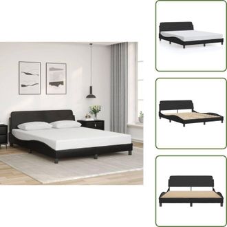 vidaXL The Living Store Bettgestell mit Kopfteil Schwarz 160x200 cm Kunstleder - Bettsofa - Doppelbett - Boxspringbetten - Schlafzimmerm&ouml;bel