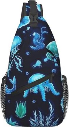Generic Sac &agrave; bandouli&egrave;re marine bioluminescence sac &agrave; bandouli&egrave;re de voyage sac &agrave; dos bandouli&egrave;re pour homme sac &agrave; dos de randonn&eacute;e