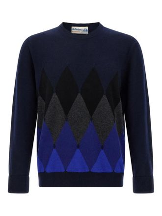 Ballantyne Kaschmirpullover mit Argyle-Muster - Blau