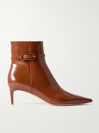 Gianvito Rossi Bottines En Cuir Tokio 55 - Marron