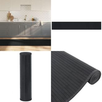 vidaXL Vidaxl - Teppich Rechteckig Schwarz 80x1000 cm Bambus - Bambus Teppich - Wohnzimmer Teppich - Flur Teppich - Rechteckiger Teppich - Schwarzer Teppich