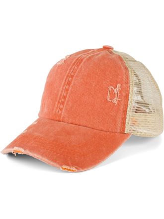 styleBREAKER Cap Ponytail Baseball Cap Used Look mit Mesh Einsatz