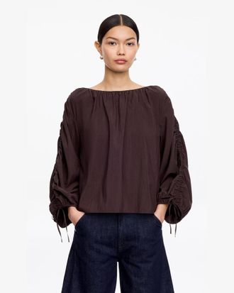 Arket Geraffte Bluse -Braun