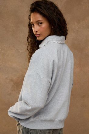Next Sweater Lang&auml;rmeliges Sweatshirt mit R&uuml;schenkragen (1-tlg)