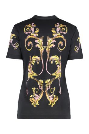 Versace Jeans Couture Womens Cotton Crew-Neck T-Shirt Black T-Shirts & Jerseys