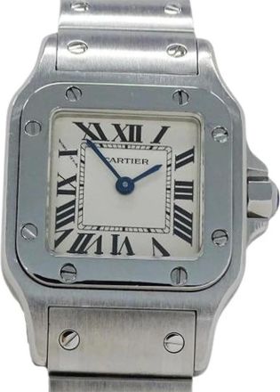 Cartier Pre-owned Santos Galb&eacute;e Wristwatch - Femme - Pre-owned - Blanc - Taille: ONE Size