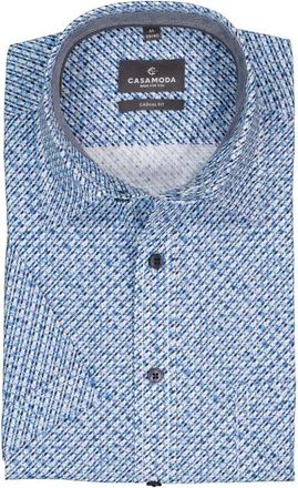 Casamoda CasaModa Herren Kurzarmhemd blau Baumwolle