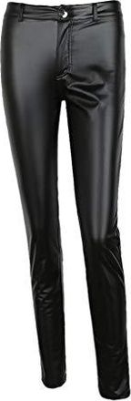 Generic Legging en cuir pour femme - Legging de sport &eacute;lastique &agrave; paillettes - Pantalon en cuir vernis - Pantalon des ann&eacute;es 80 - Disco - Carnaval - F&ecirc;te rave