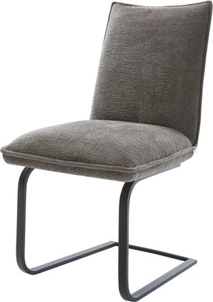 DELIFE Schwingstuhl Lelio-Flex Freischwinger flach Schwarz Boucl&eacute; Soft Schlamm Taschenfederkern