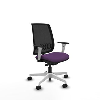 Piqueras y Crespo Alares Schreibtischstuhl mit wei&szlig;en und schwarzen Armlehnen, h&ouml;henverstellbare Lendenwirbelst&uuml;tze, ausgestattet mit Syncro/Traslack und injiziertem Sc