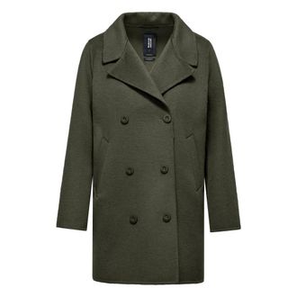 Bomboogie Femme, Manteaux, Vert, Taille: 44 FR Manteau crois&eacute; en laine double face