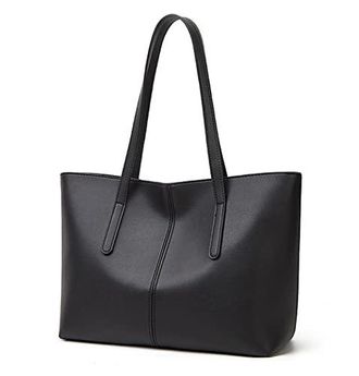Generic Sac fourre-tout de grande capacit&eacute; en cuir souple pour femme Sac &agrave; main classique tendance Sac &agrave; bandouli&egrave;re fourre-tout pour femme avec fermeture &eacute;cl