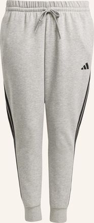 adidas Essentials 3-Stripes Fleece Slim Hose (Grosse Grössen). grau