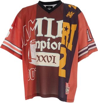 Amiri Patchwork V-neck T-shirt