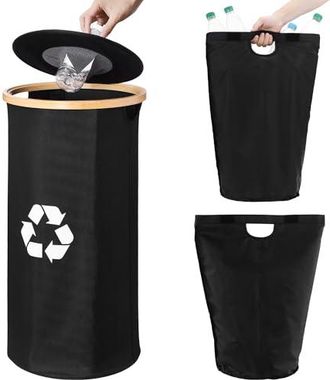 Navaris Poubelle de Tri Selectif - Bac pour le Recyclage - Meuble pour la Cuisine - Couvercle Inclus - Grande Capacit&eacute; et Design &Eacute;l&eacute;gant - Convient &agrave; la Plupa