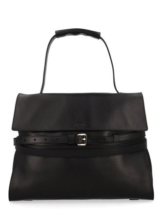 Moschino Womens Leather Shoulder Bag Tie Me Black