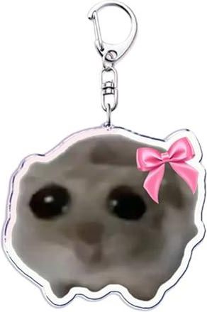 Generic Porte-cl&eacute;s mignon hamster - Pendentif m&egrave;me amusant, breloque animale polyvalente, porte-cl&eacute;s l&eacute;ger | Adorable accessoire d&eacute;coratif, sac &agrave; main, sac &agrave; 