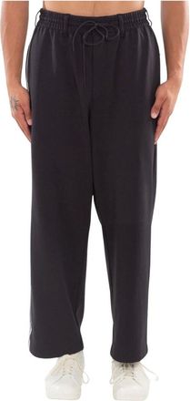 Yohji Yamamoto Homme, Pantalons, Noir, Taille: XL Pantalon large noir avec 3 bandes