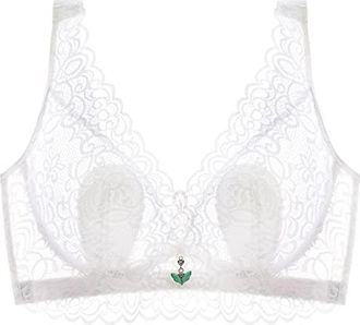 Generic Soutien-gorge sexy en dentelle pour femme - Soutien-gorge l&eacute;ger - Grande taille - Lingerie push-up - 2026, blanc, 100C