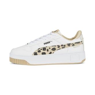Puma Womens Fashion Shoes CARINA STREET ANIMAL Trainers & Sneakers, PUMA WHITE-GRANOLA-PUMA BLACK, 40
