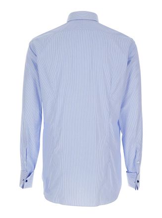 Alessandro Gherardi Classic Collar Striped Cotton Shirt - Blue