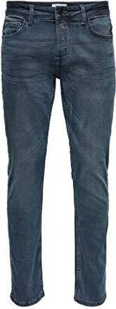 Only & Sons ONSLOOM Life Slim Grey PK 7090 Noos Jeans, Gris Denim, 28W x 32L Homme