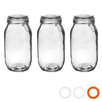 Argon Tableware Glaspeichergl&auml;ser - 2L - Wei&szlig;e Siegel - Pack Von 3