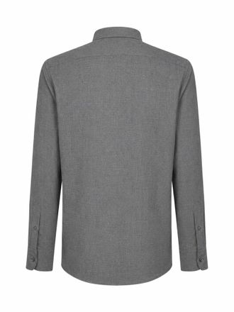 Ermenegildo Zegna Mens Shirt Cashco Grey Cotton-Cashmere
