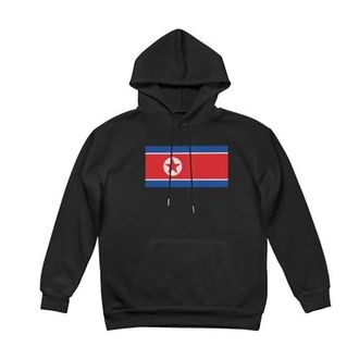 Generic Sweat &Agrave; Capuche Patriotique Cor&eacute;e du Nord Drapeau Amusant Drapeau Imprim&eacute; Graphique Sweat &Agrave; Capuche avec Poches Doublure Polaire Femmes Hoodie Plusieu