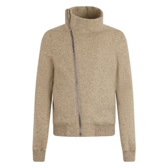 Rick Owens Homme, Sweatshirts et sweats &agrave; capuche, Beige, Taille: L Veste zipp&eacute;e asym&eacute;trique