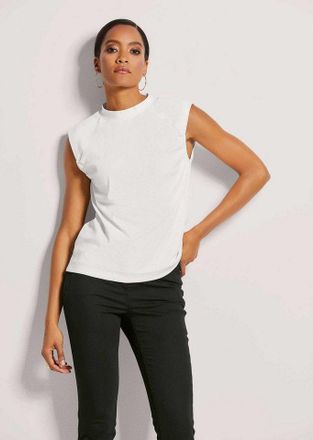 Madeleine Kurzarmshirt &Auml;rmelfreies Ripp-Shirt