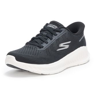 Skechers Go Walk Now Damen-Sneaker zum Reinschlüpfen, Schwarz/Weiß, 35 EU