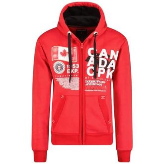 Canadian Peak Gasadeak Men - Sweat Homme Capuche Poche Kangourou - V&ecirc;tement Sweatshirt Hoody Chaud Manches Longues - Pull Hommes Printemps Ete Automne Hiver (Rouge 